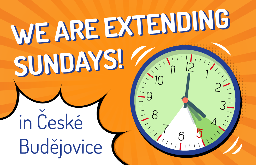 We are extending Sunday opening hours in Budějovice - Plasma Place